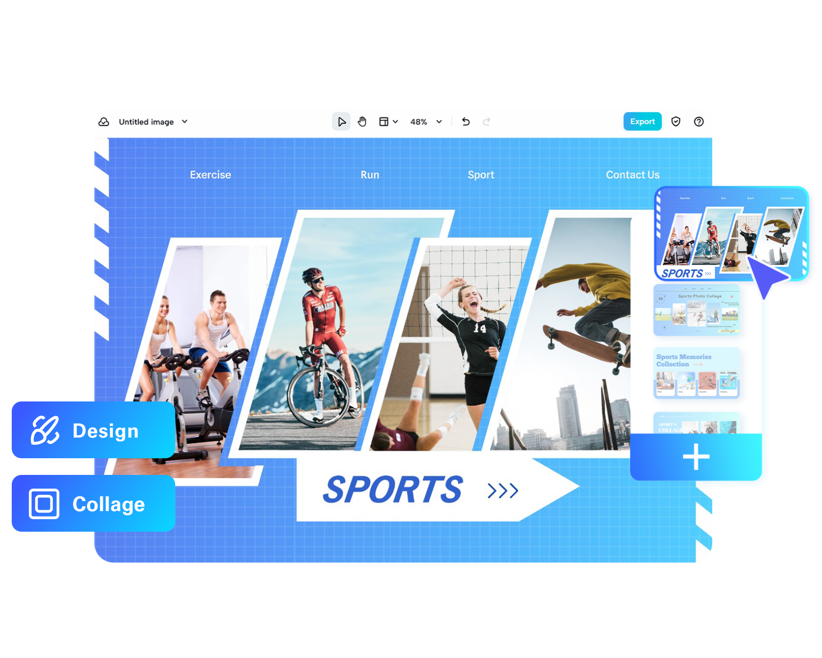 Customize Sports Photo Collage with Our Free Editor