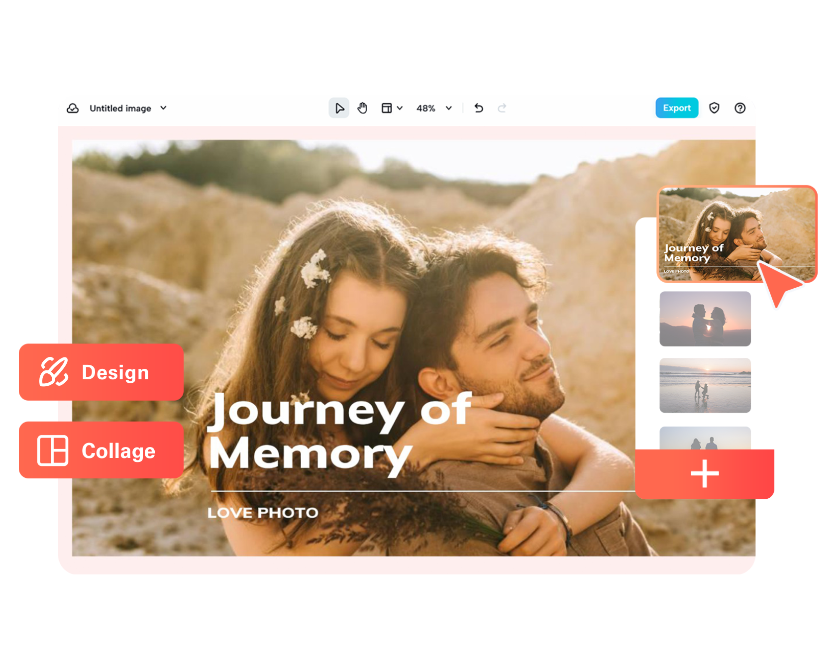 Customizable Love Photo Collage - Online Free Graphics Editor