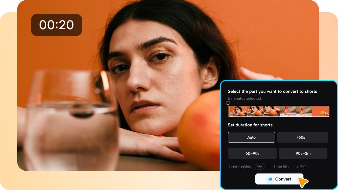 Convierte videos largos en videos cortos por AI
